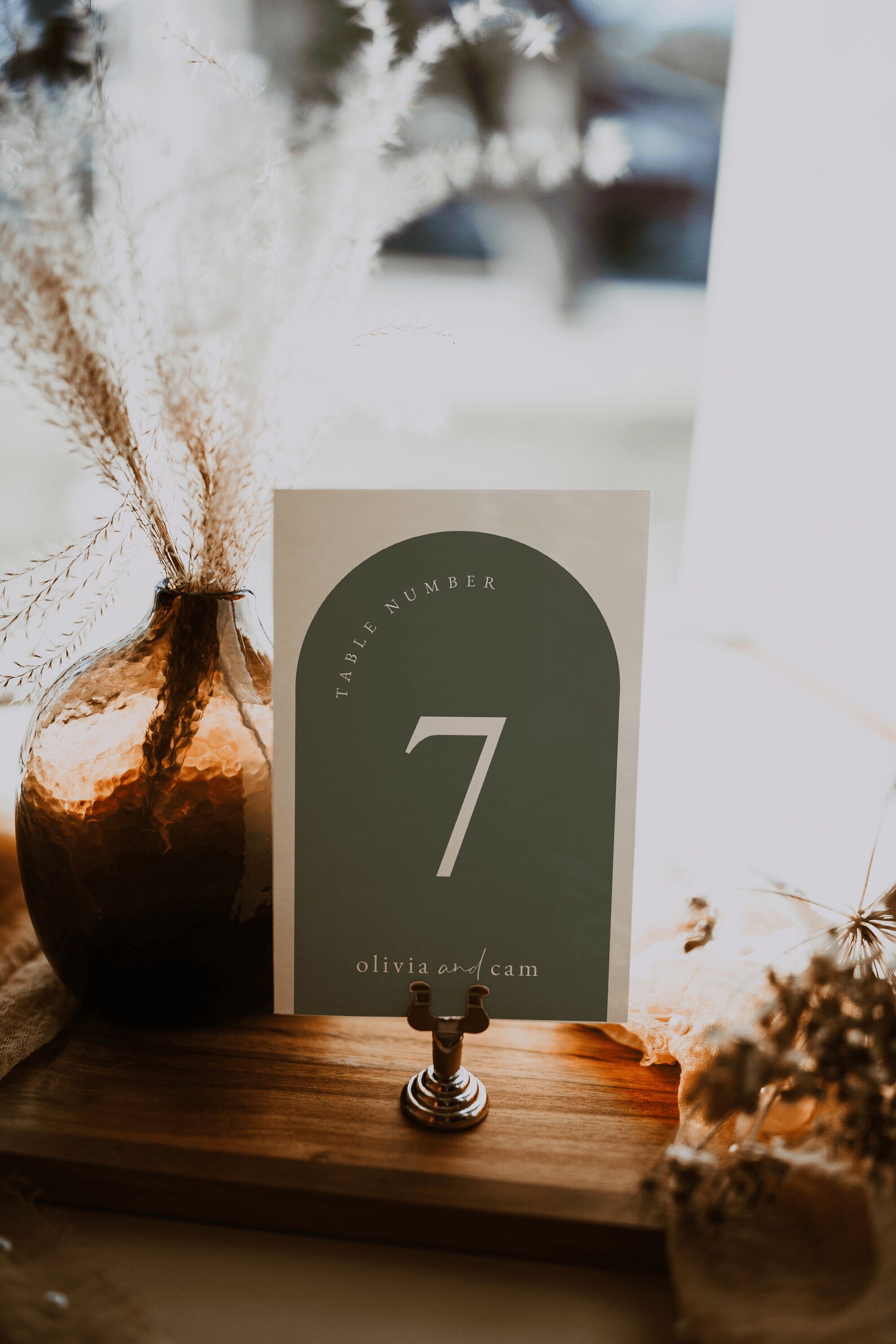 Arched Olive Table Numbers Template Green Wedding Table | Etsy