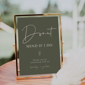 Donut Mind If I Do Sign Template | Donut Favor Wedding Sign | Donut Bar ...