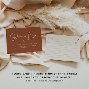 Modern Boho Recipe Card Template, Editable Recipe Cards for Recipe Box ...