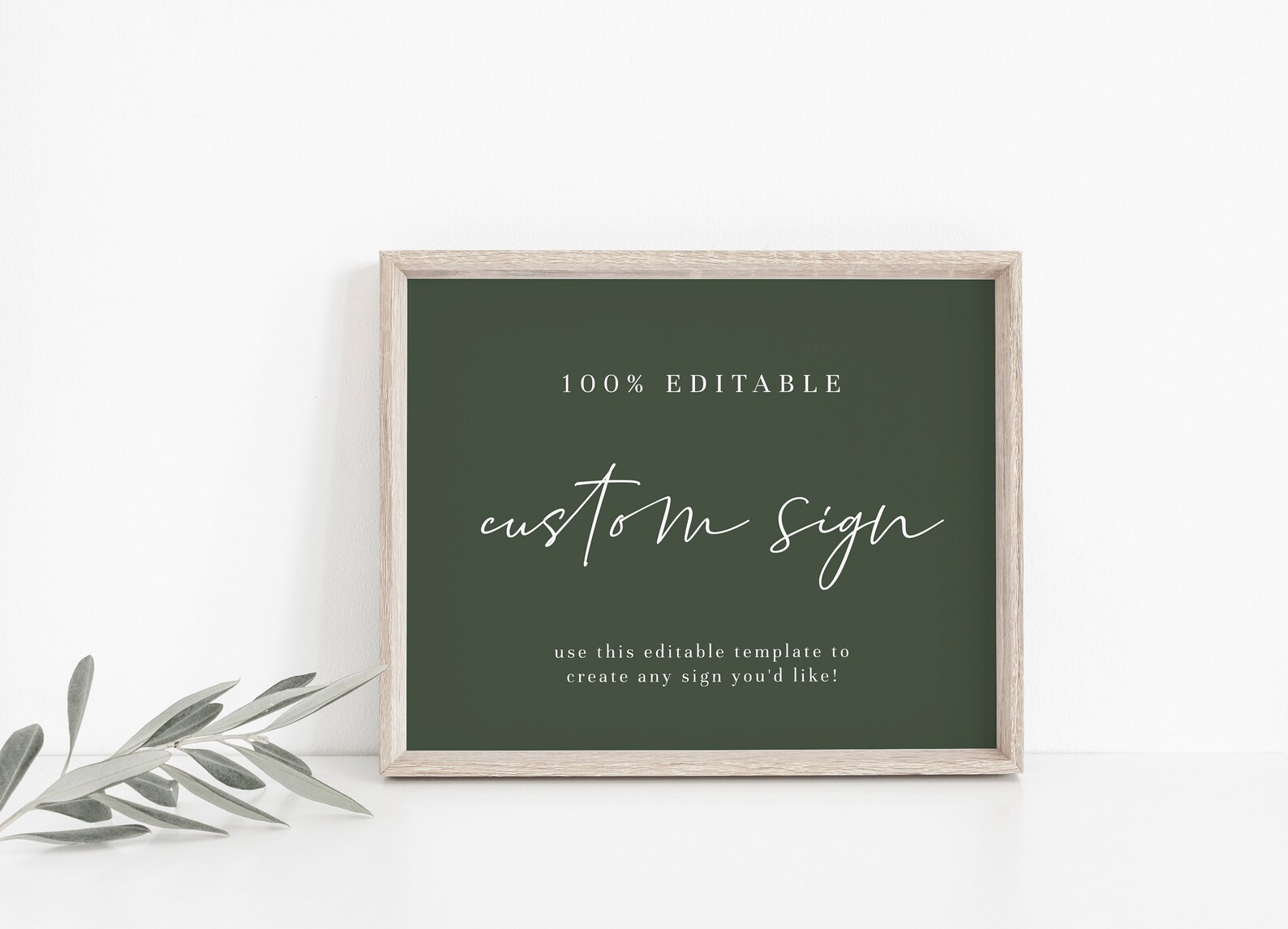 Forest Green Custom Wedding Sign Template Printable Boho - Etsy