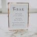 Modern Minimalist Bar Sign Template | Classic Wedding Cocktail Bar Sign ...