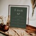 Forest Green Bar Sign Template | Green Wedding Drink Sign | Modern ...