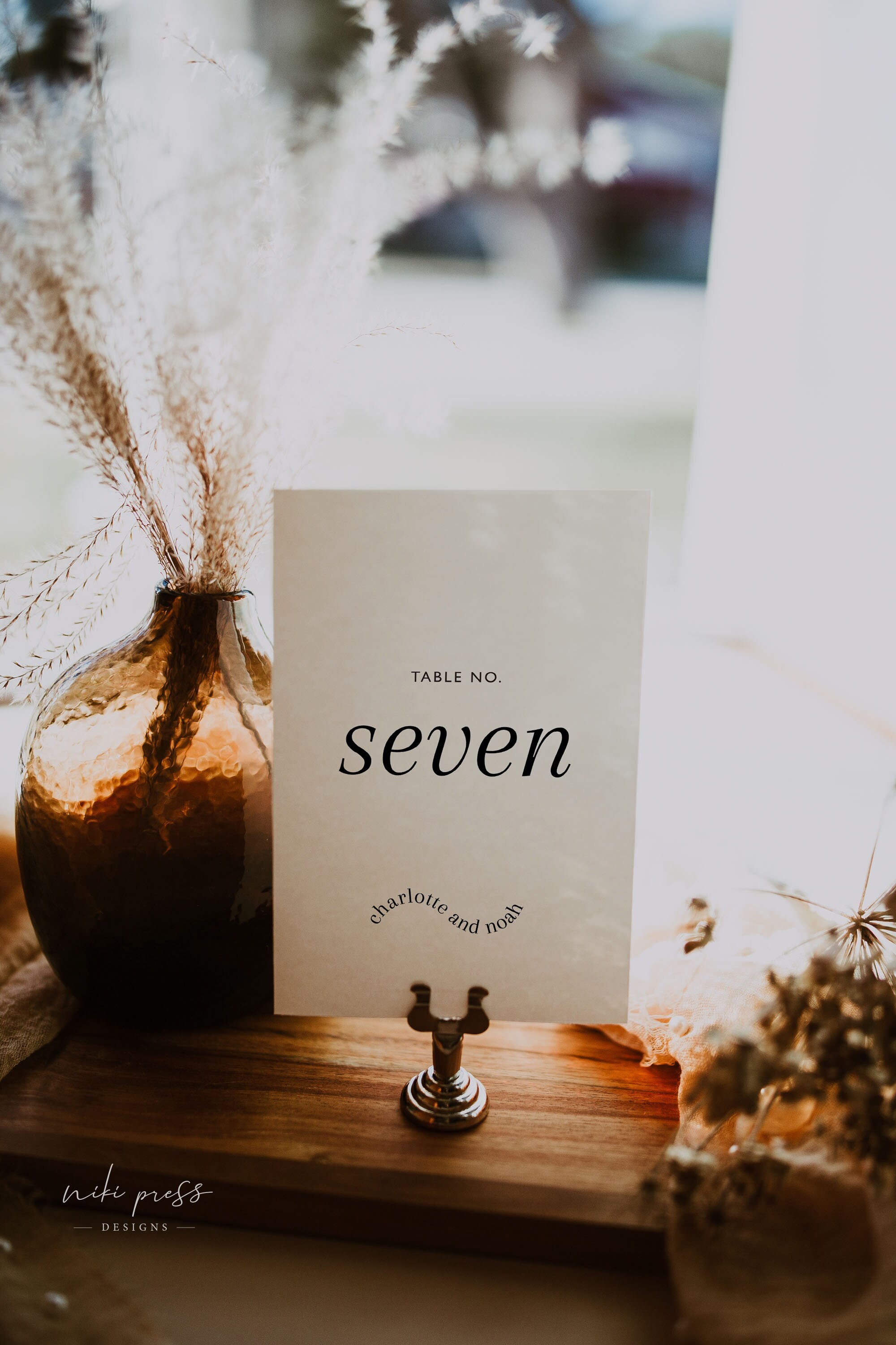 Modern Minimalist Table Numbers Template Printable Wedding - Etsy