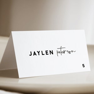 Modern Place Card Template — Printable Minimalist Wedding Place Cards ...