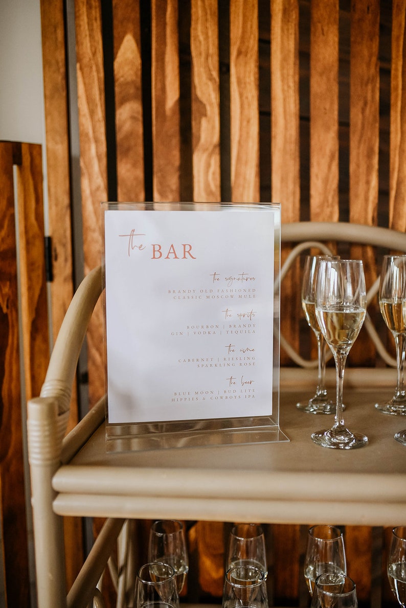 Desert Boho Bar Menu Sign Template Wedding Drinks Menu | Etsy