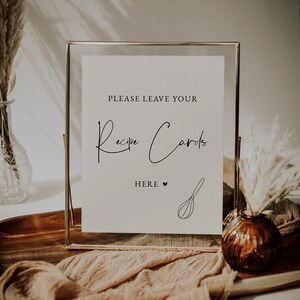 Recipe Card Sign Template — Please Leave Your Recipe Cards Here Sign ...