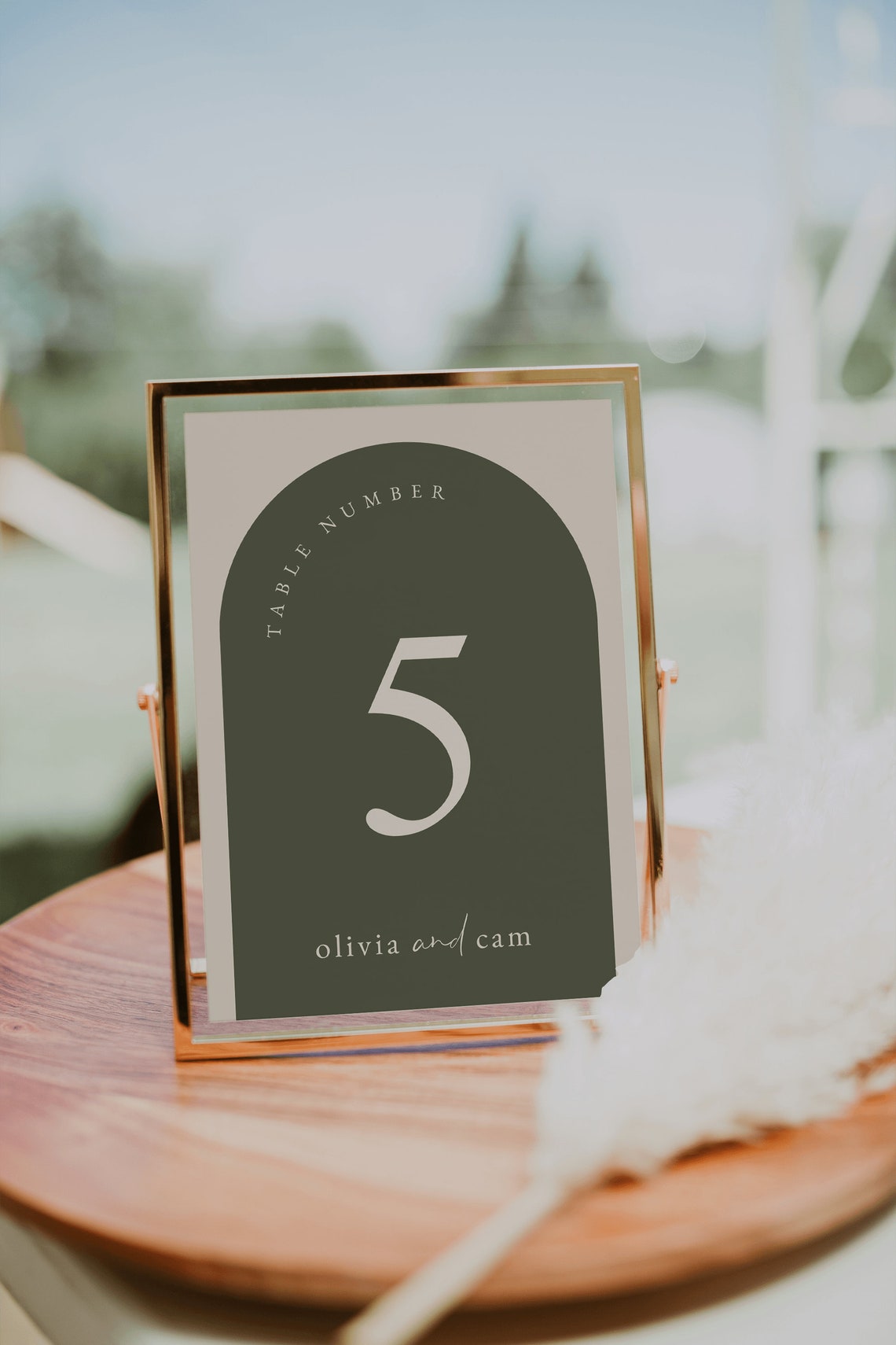 Arched Olive Table Numbers Template Green Wedding Table | Etsy