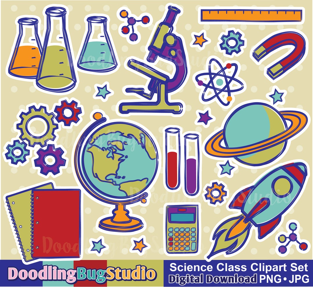 Science Class Art Bundle, Science Theme Clipart, STEM Teacher Art ...