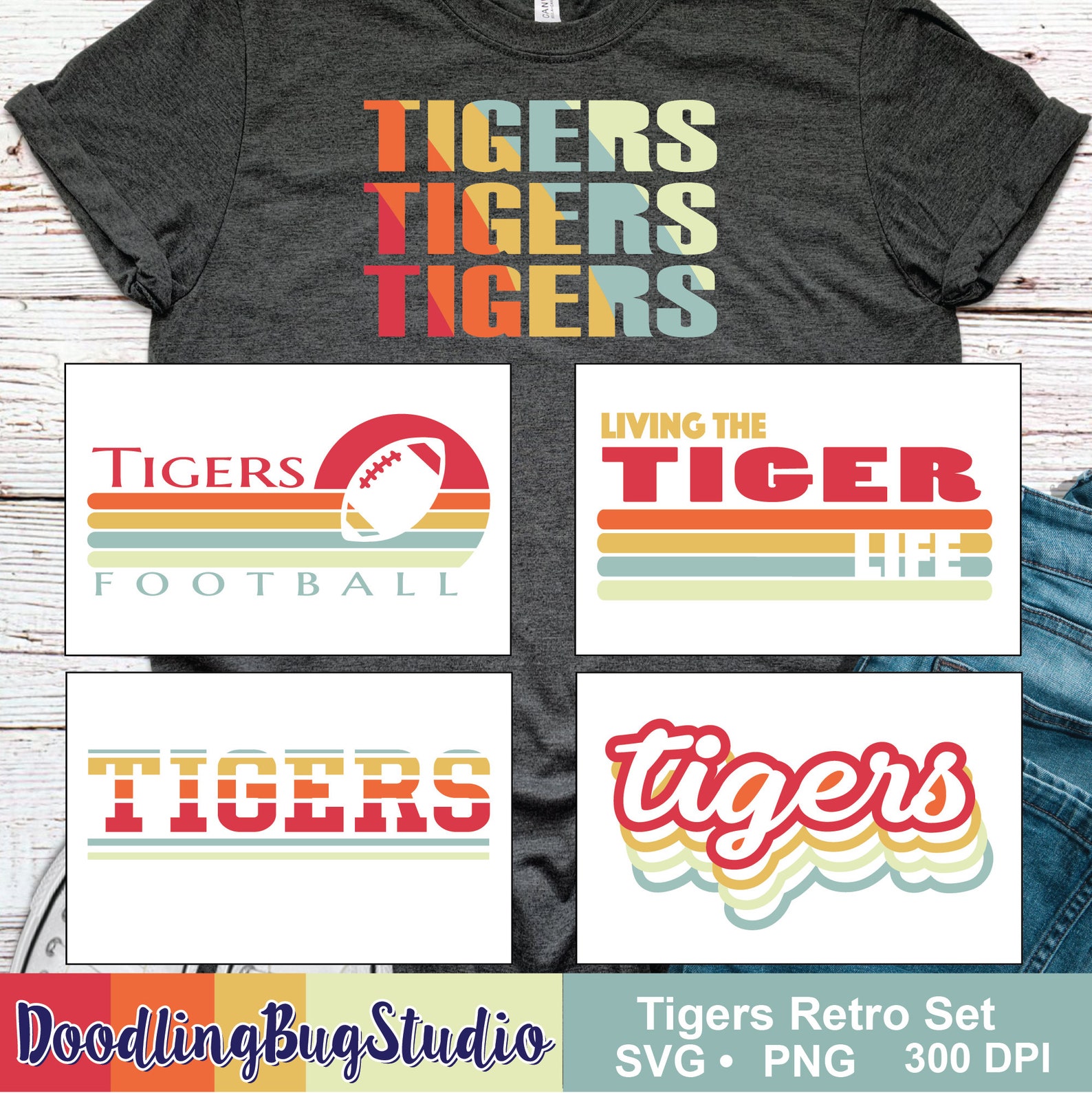 Tigers Bundle Svg, Tiger PNG Clipart, Tigers Svg, Gift Tigers Svg ...