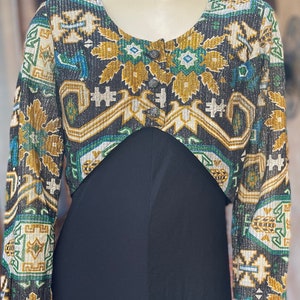 80s/90s Lillie Rubin Blue Beaded Dress wounded Bird - Etsy
