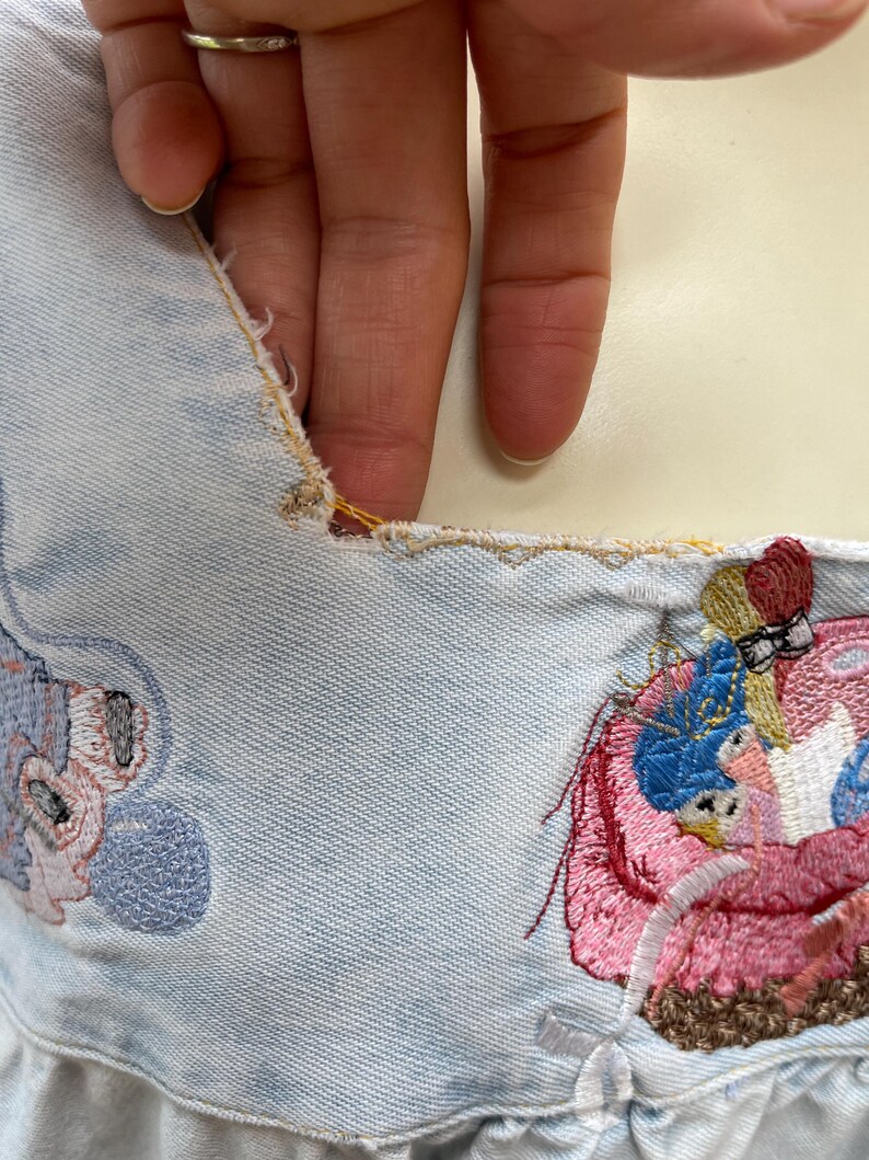 90s Soft Denim House Dress With Sewing Mice - Etsy