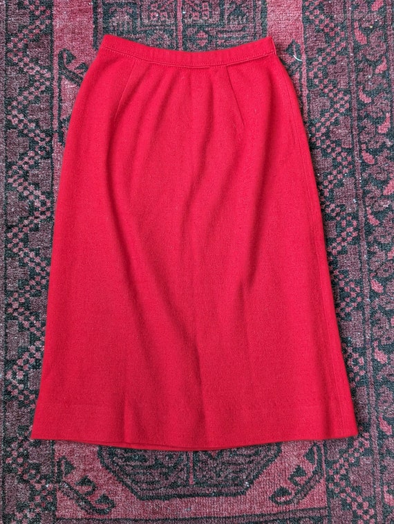 50s Jantzen Red Wool Skirt - Gem