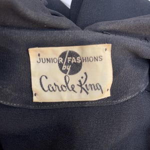 40s Black Crepe Dress by Carole King, S/XS - Etsy