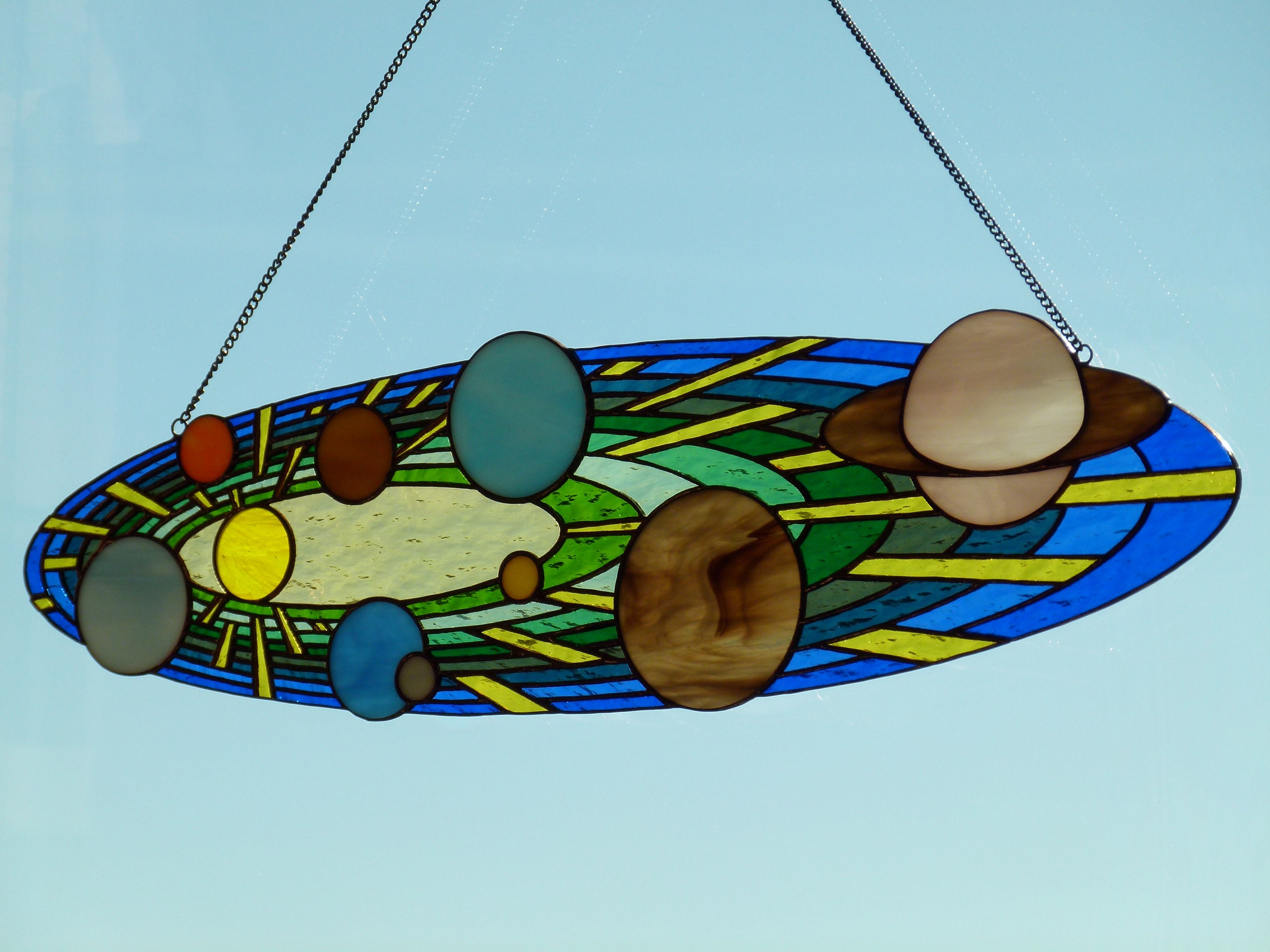 Solar System Tiffany Stained Glass Suncatcher Stained Glass Decor ...
