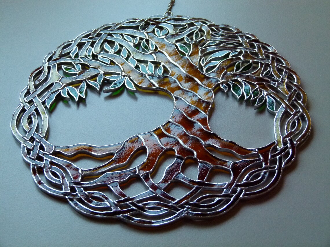 Tree of Life Tiffany Stained Glass Suncatcher Stained Glass | Etsy