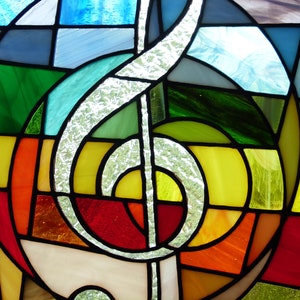 Treble Clef Tiffany Stained Glass Suncatcher Stained Glass - Etsy