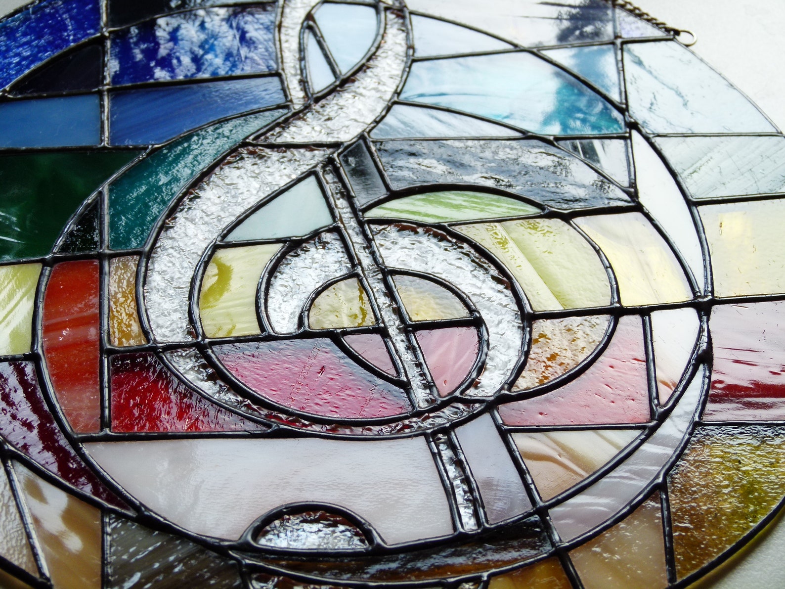 Treble Clef Tiffany Stained Glass Suncatcher Stained Glass - Etsy