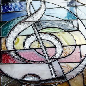 Treble Clef Tiffany Stained Glass Suncatcher Stained Glass - Etsy