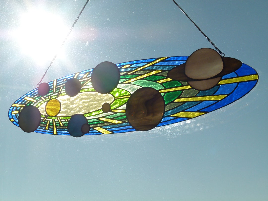Solar System Tiffany Stained Glass Suncatcher Stained Glass Decor ...