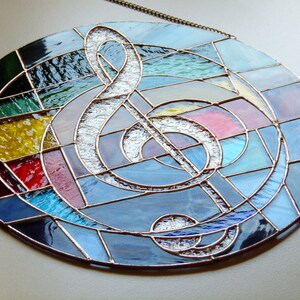 Treble Clef Tiffany Stained Glass Suncatcher Stained Glass Decor ...