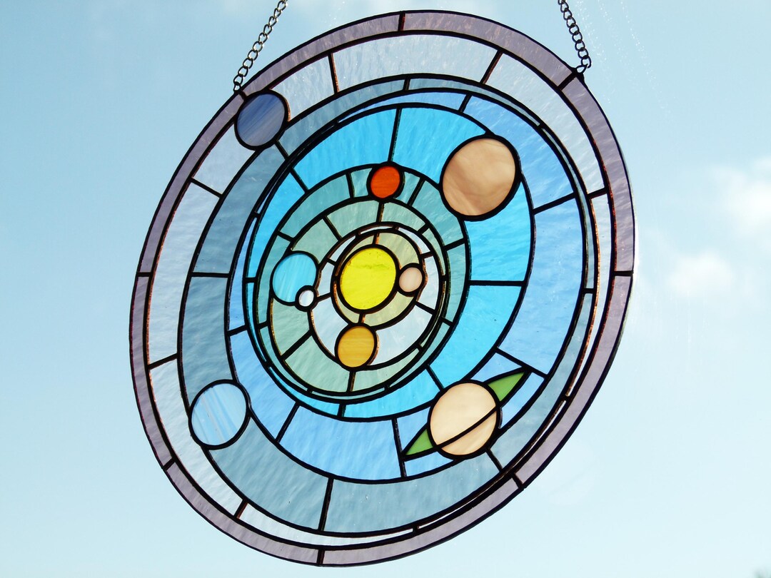 Solar System Tiffany Stained Glass Suncatcher Stained Glass Decor ...
