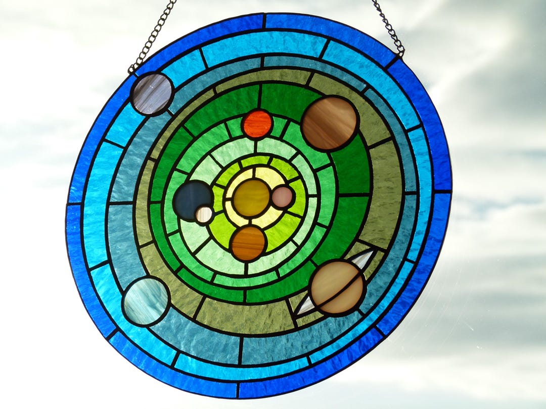 Solar System Tiffany Stained Glass Suncatcher Stained Glass Decor ...