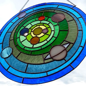 Solar System Tiffany Stained Glass Suncatcher Stained Glass Decor ...