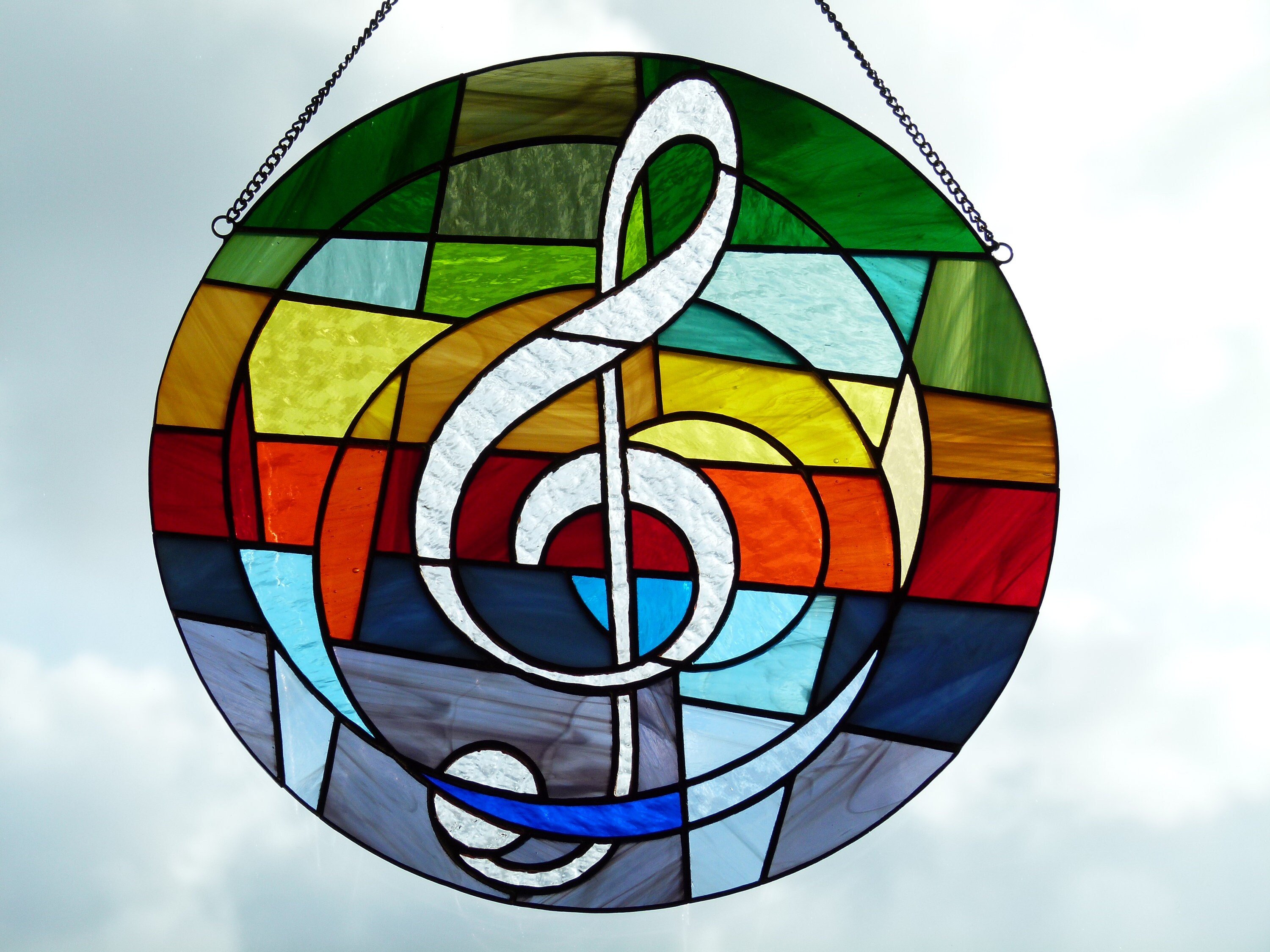 Treble Clef Tiffany Stained Glass Suncatcher Stained Glass Decor ...