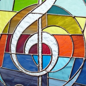 Treble Clef Tiffany Stained Glass Suncatcher Stained Glass Decor ...