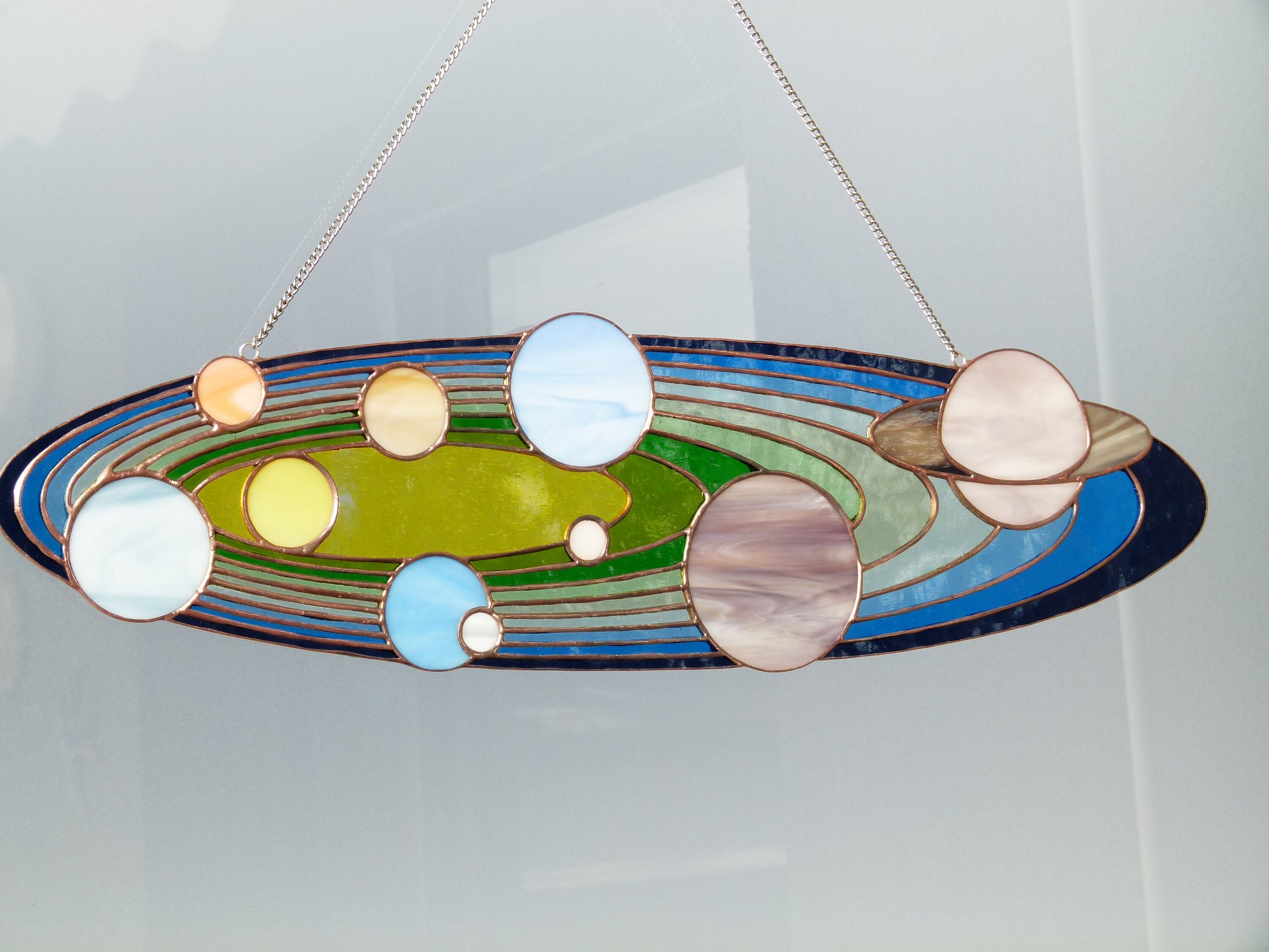 Solar System Stained Glass Suncatcher, Tiffany Style Window Hanging - Etsy