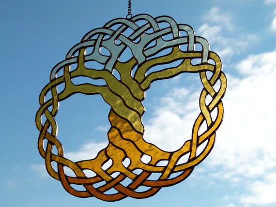 Tree of Life Tiffany Stained Glass Suncatcher Stained Glass - Etsy