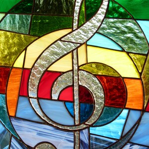 Treble Clef Tiffany Stained Glass Suncatcher Stained Glass Decor ...