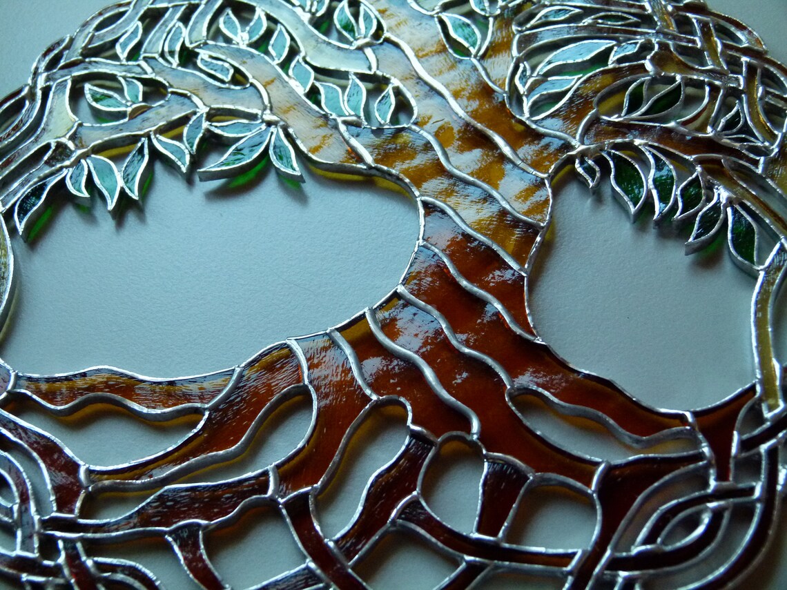 Tree of Life Tiffany Stained Glass Suncatcher Stained Glass | Etsy