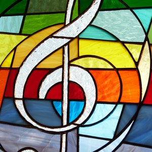 Treble Clef Tiffany Stained Glass Suncatcher Stained Glass Decor ...
