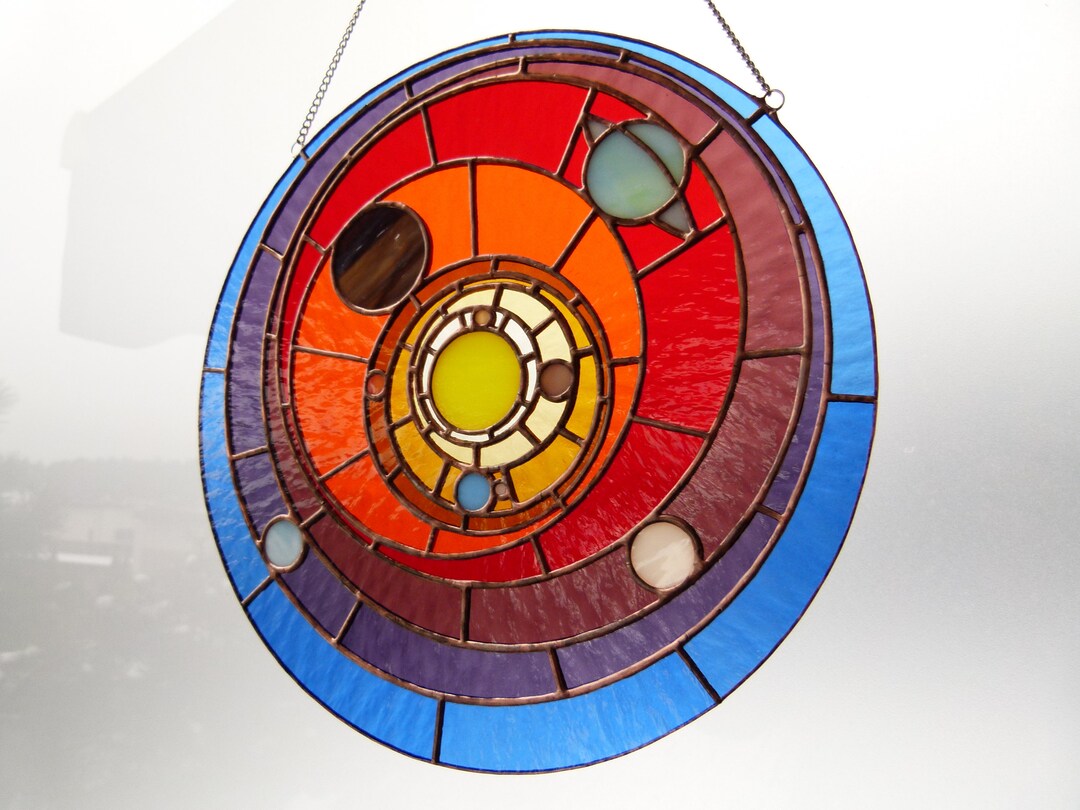 Solar System Tiffany Stained Glass Suncatcher Stained Glass Decor ...