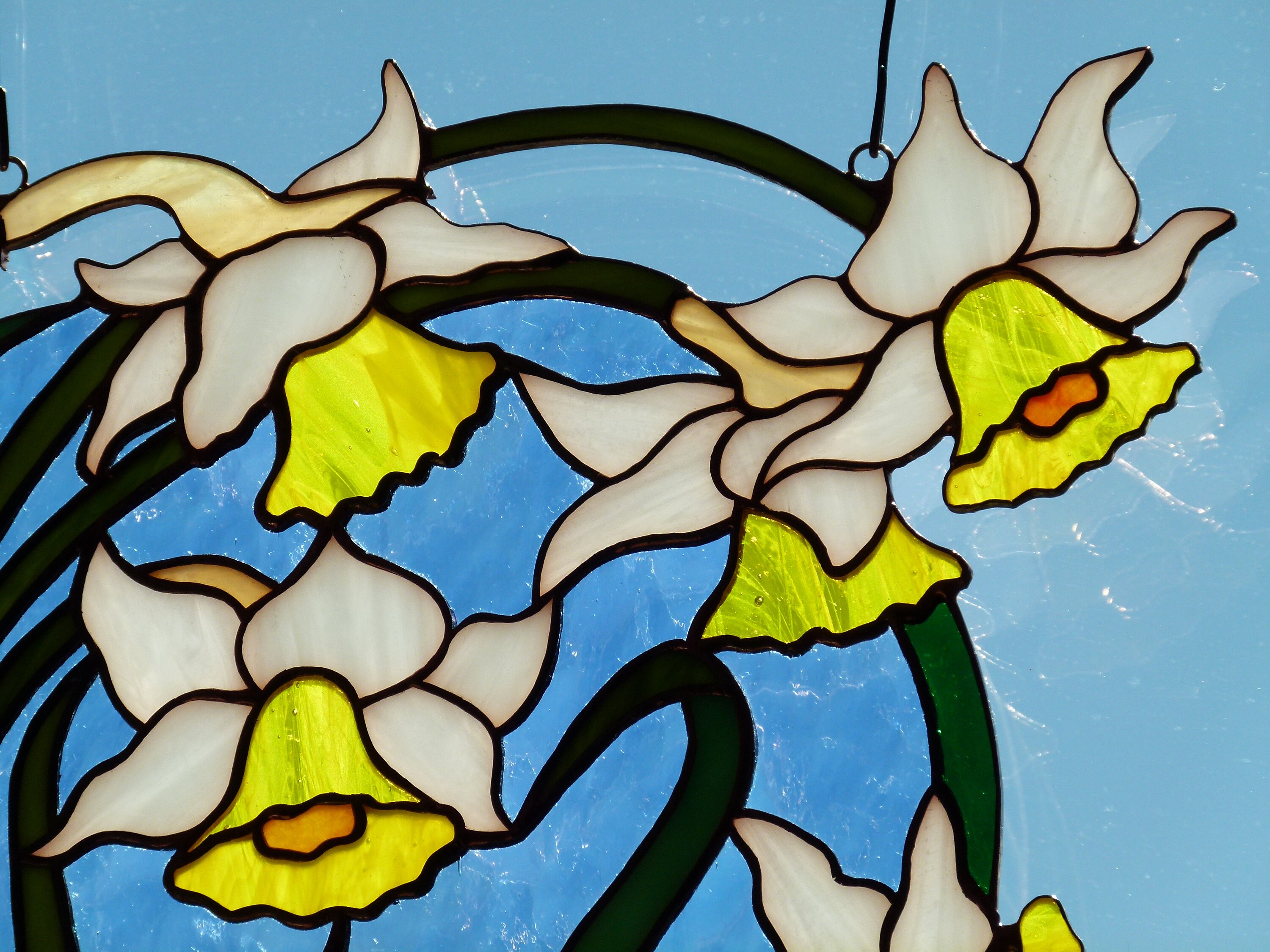 Daffodil Tiffany Stained Glass Suncatcher Stained Glass Decor Stained ...