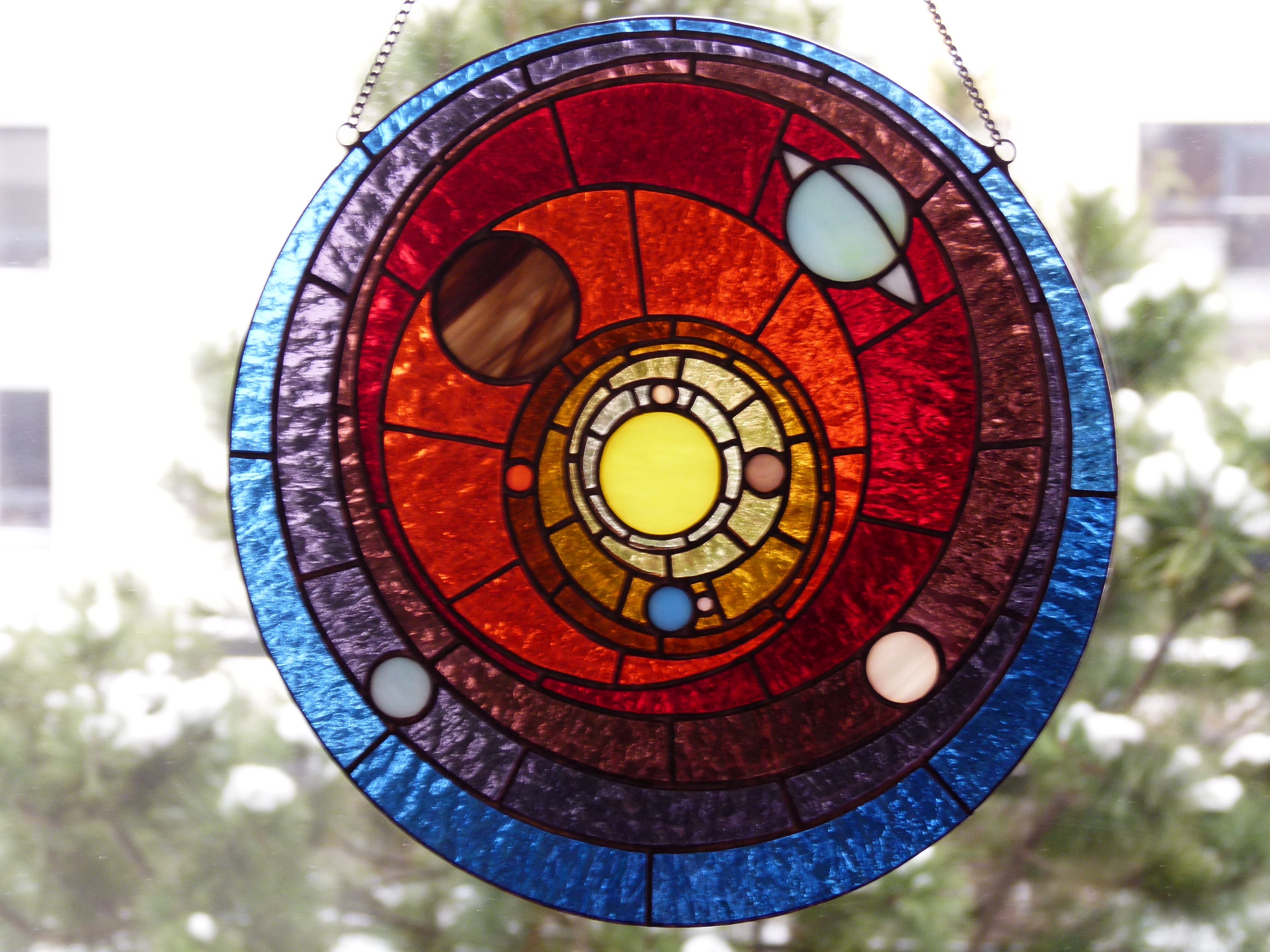 Solar System Tiffany Stained Glass Suncatcher Stained Glass Decor ...