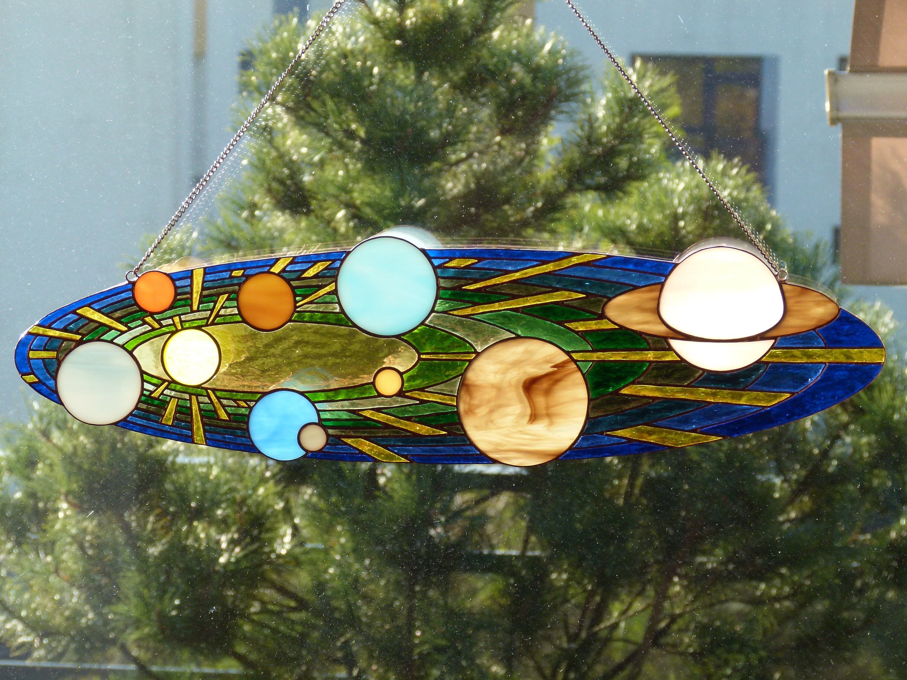 Solar System Tiffany Stained Glass Suncatcher Stained Glass Decor ...