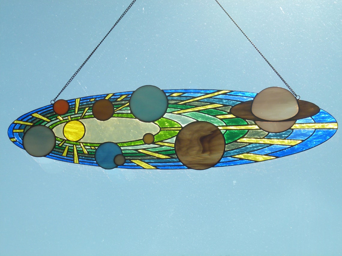 Solar System Tiffany Stained Glass Suncatcher Stained Glass Decor ...
