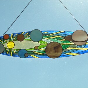 Solar System Tiffany Stained Glass Suncatcher Stained Glass Decor ...