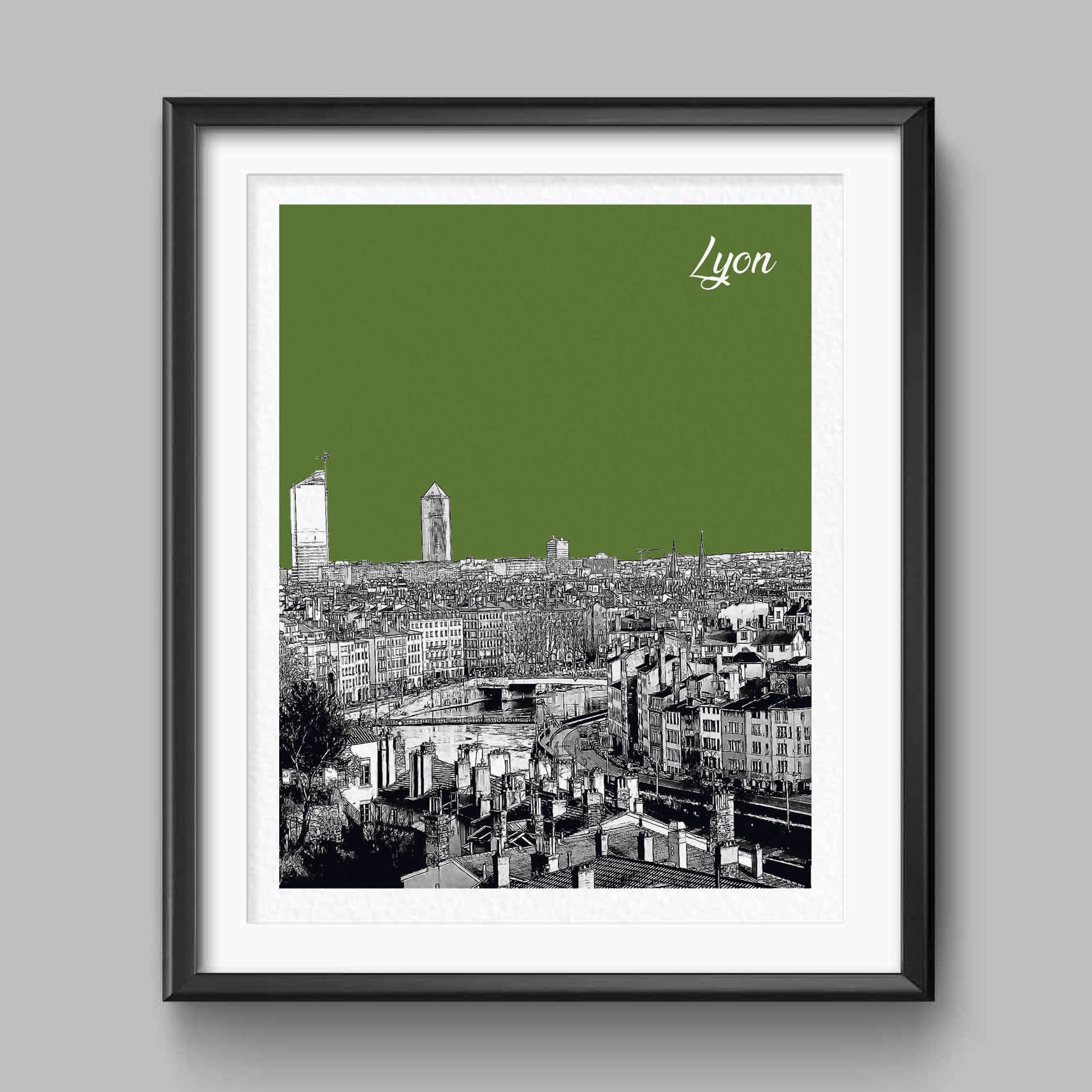 France Travel Poster Lyon Travel Poster Lyon Skyline Lyon | Etsy