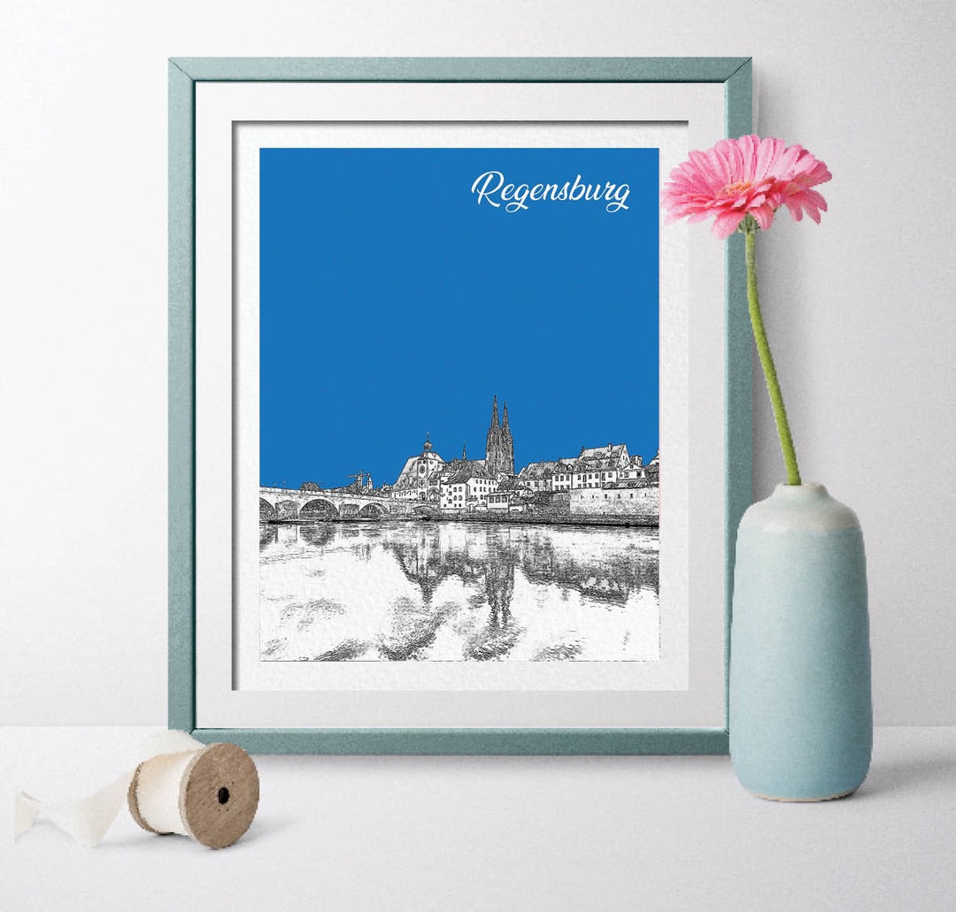 Germany Travel Poster Regensburg Travel Poster Regensburg - Etsy