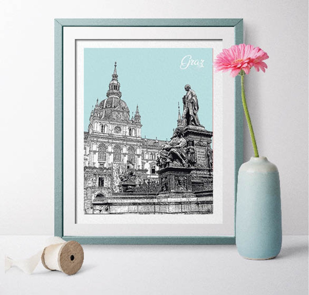 Österreich Landschaft, Graz Poster, Graz Print, Graz Wandkunst, Graz ...