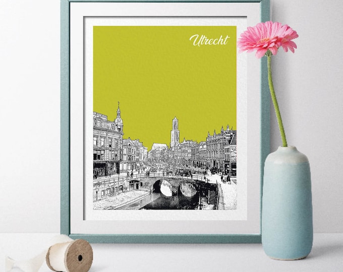 Utrecht Poster Utrecht City Skyline Art Print Utrecht Netherlands Art ...
