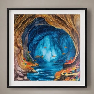 Underwater World Painting Original Watercolor, Sea/ocean/scuba Art ...