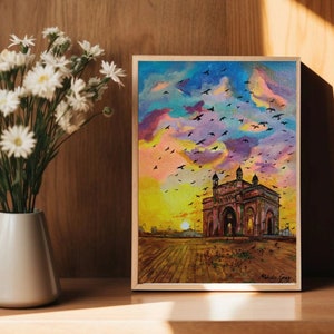 Mumbai Gateway of India Art, Original Bombay Landmark Acrylic Painting ...