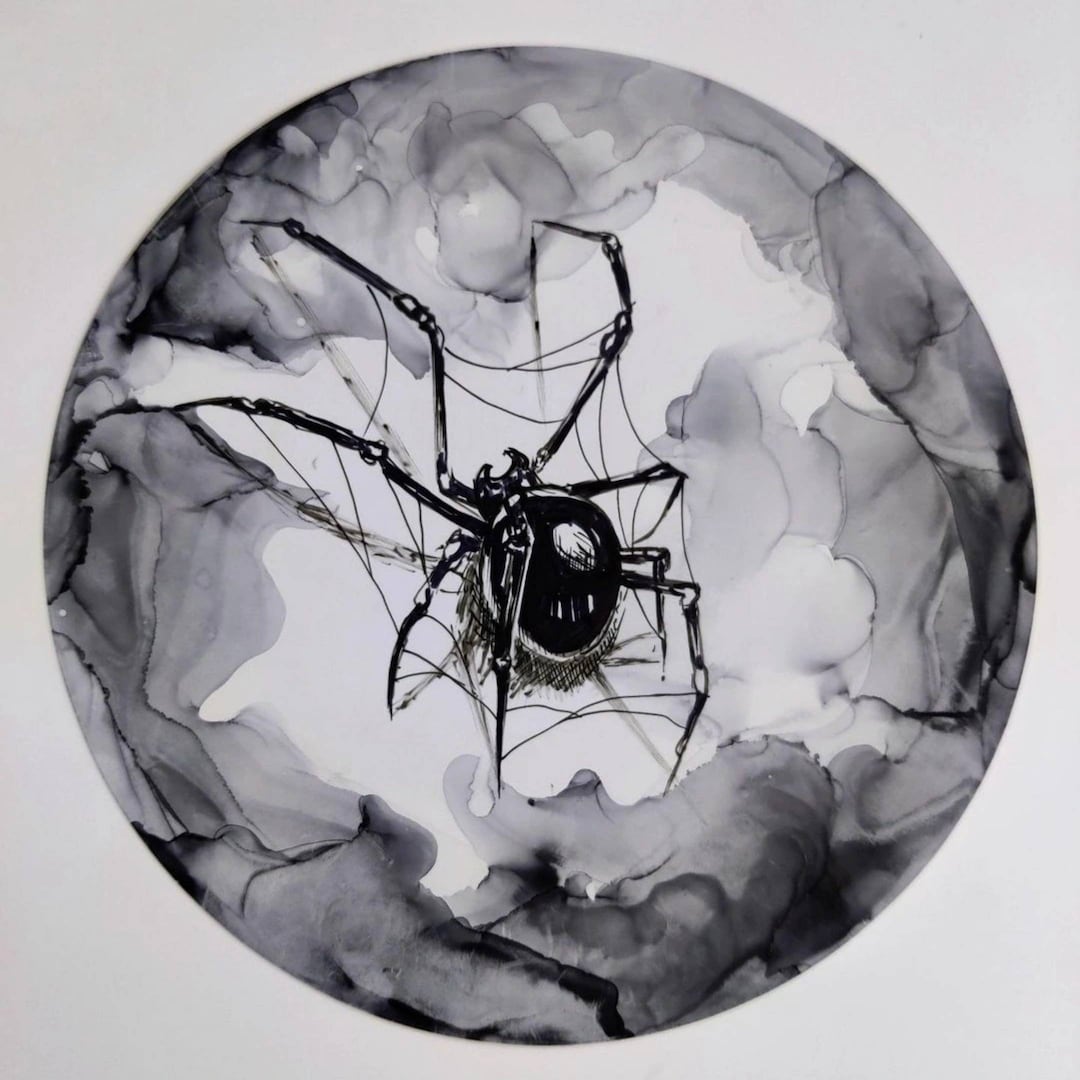 Mini Spider Art- Original Painting | Black & White/ Dark/horror/gothic ...