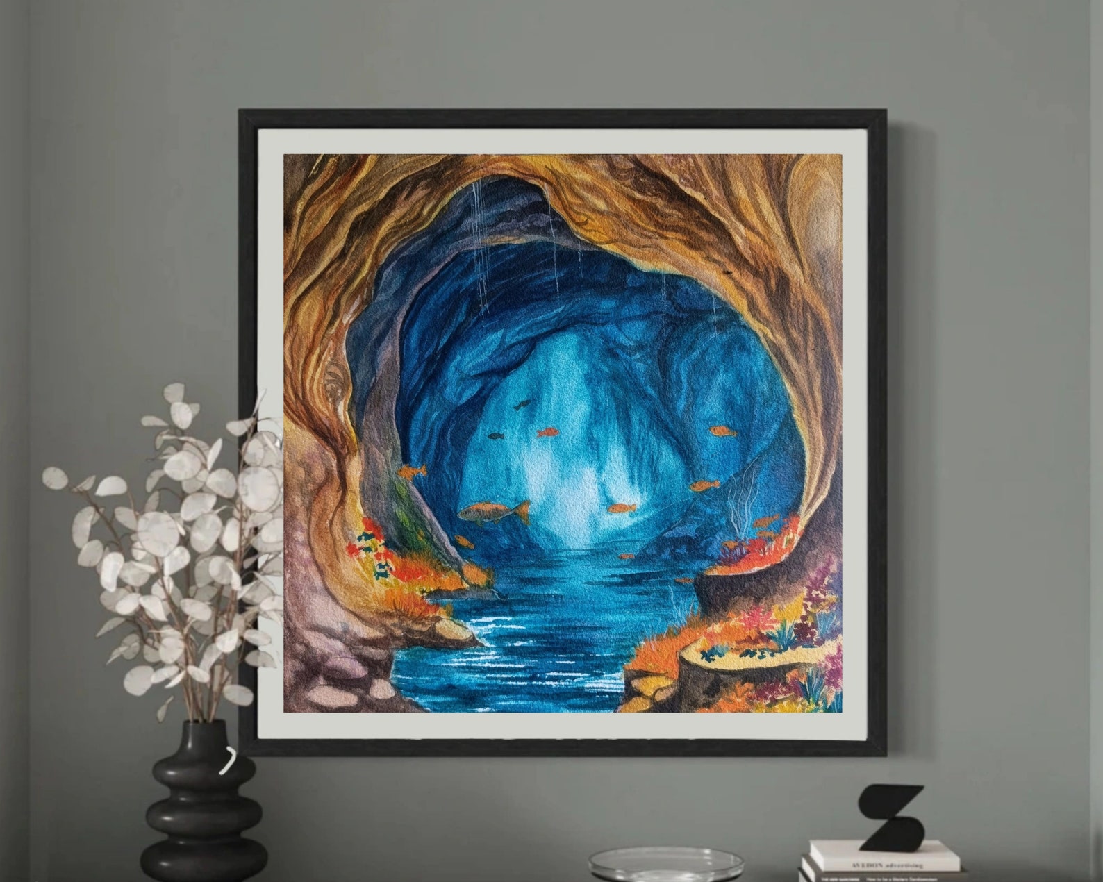 Underwater World Painting Original Watercolor, Sea/ocean/scuba Art ...