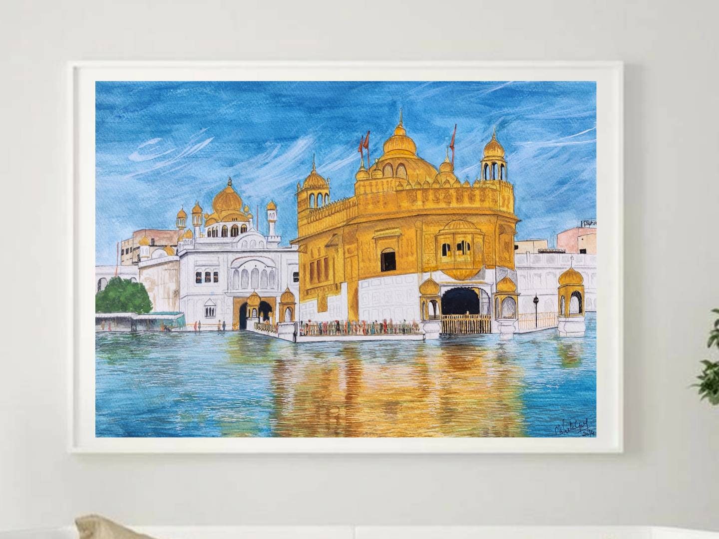 Golden Temple Painting Sikh Art, Original Indian Watercolor Art Darbar ...