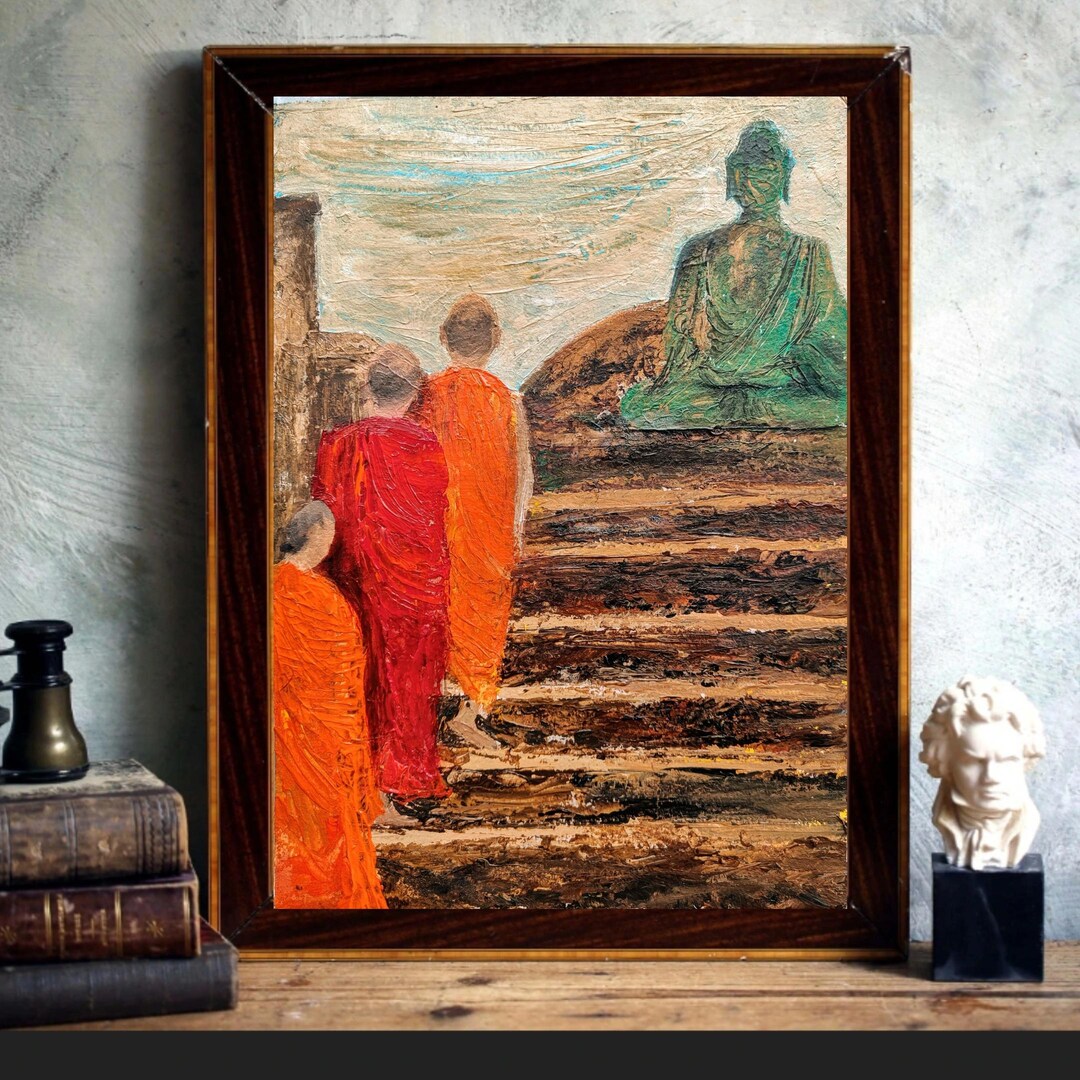 Buddhist Monks Painting Original, Buddha Wall Art ,buddha Acrylic Art ...